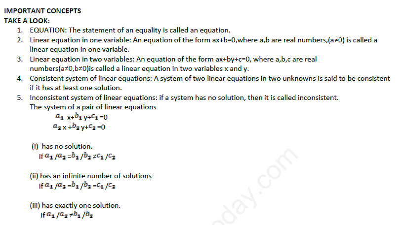 CBSE Class 10 Mathematics Linear Equations Assignment Set C